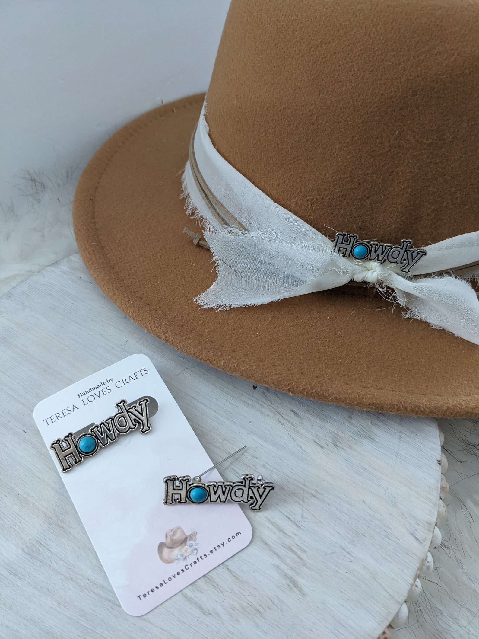 Cowgirl "howdy" Hat Pins. Hat Pin Brooch for Your Hat. Pin to Shirt ...