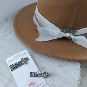 Cowgirl "howdy" Hat Pins. Hat Pin Brooch for Your Hat. Pin to Shirt ...