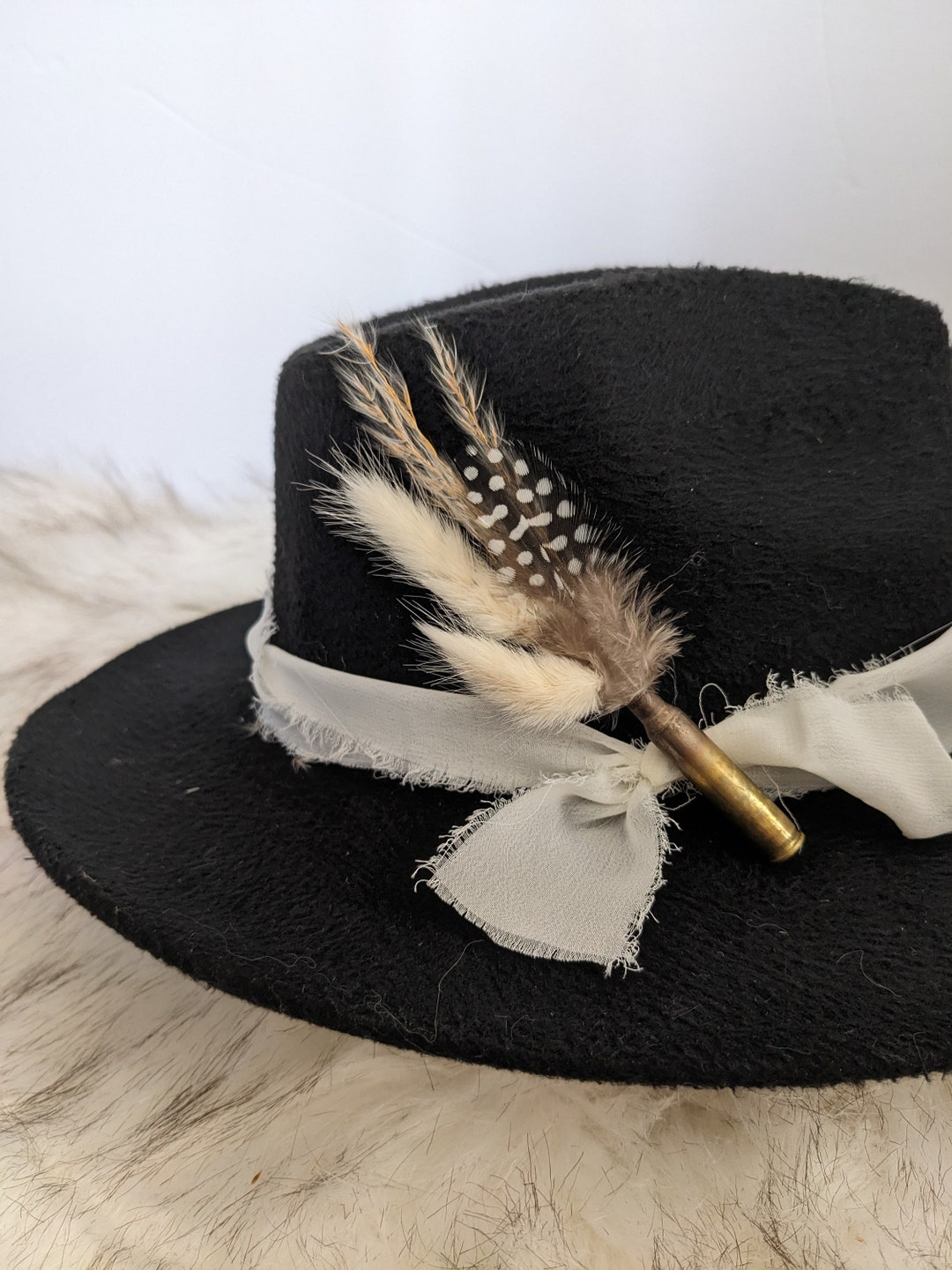 223 Casing Upcycled Feather HAT PIN. Hat Accessory/western Brooch/hat ...