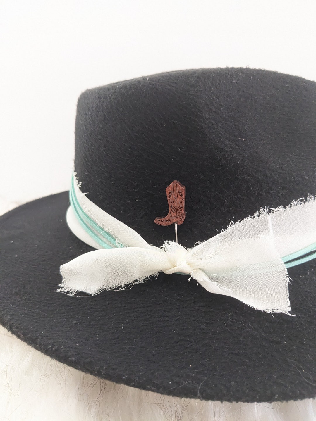 Cowboy Boot Hat Pins. Wood Boot Stick Pin. Update Your Favorite Western ...