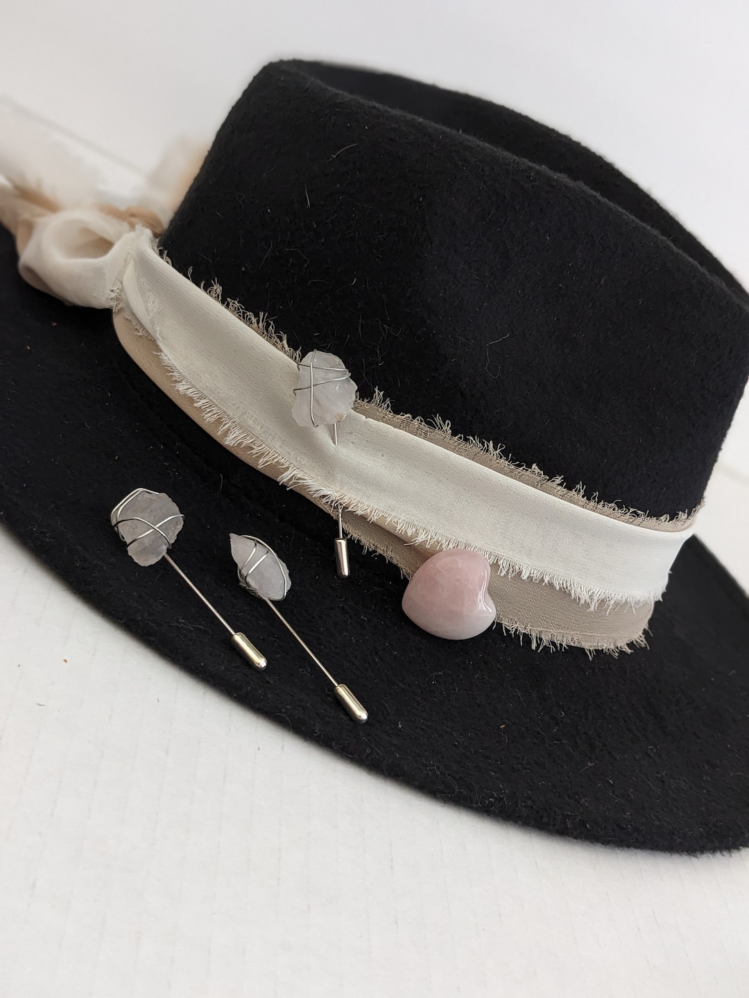 Rose Quartz Pins! Add to Your Favorite Western Hat, Beanie, Fedora ...