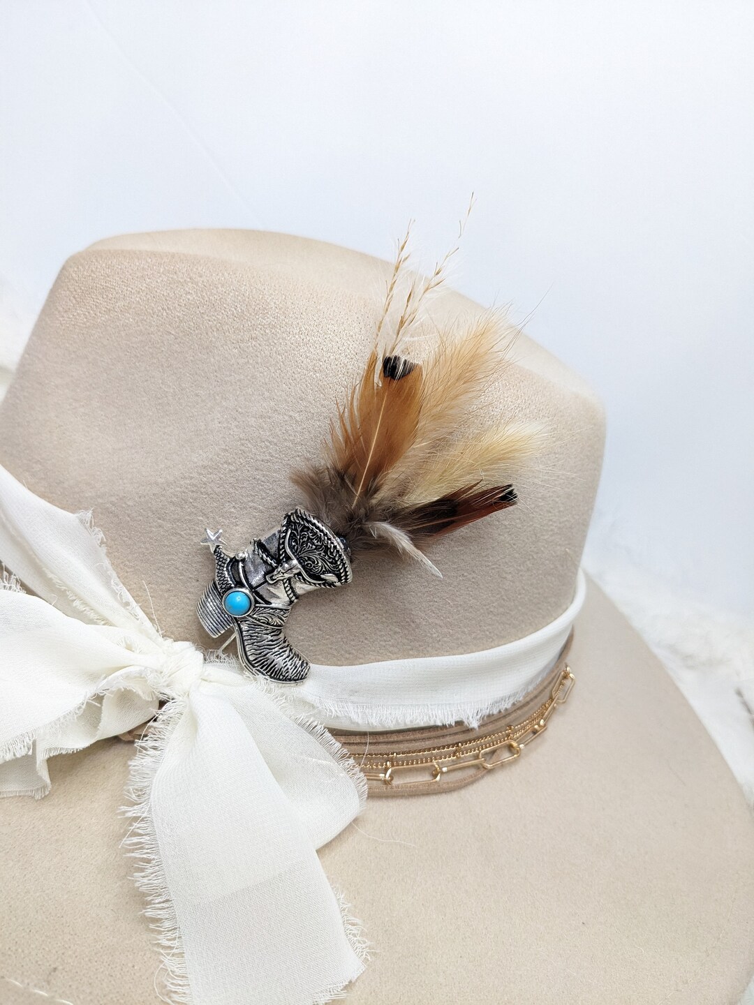 Custom Feather Cluster Stick Hat Pins /hat Accessory/western Brooch/hat ...