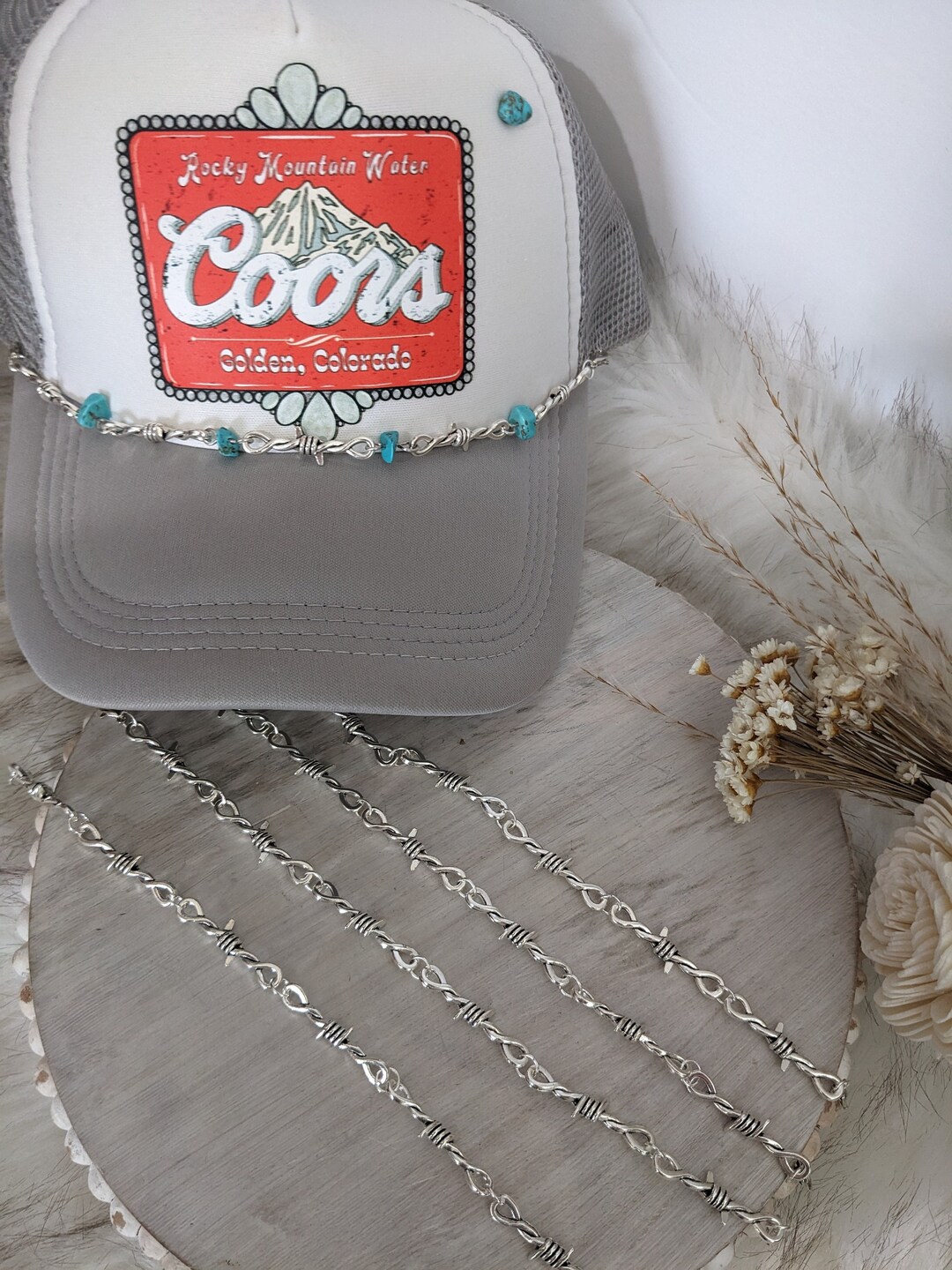 Cowboy Barbed Wire Trucker Hat Chains / Hat Charm/hat Chains/trucker ...