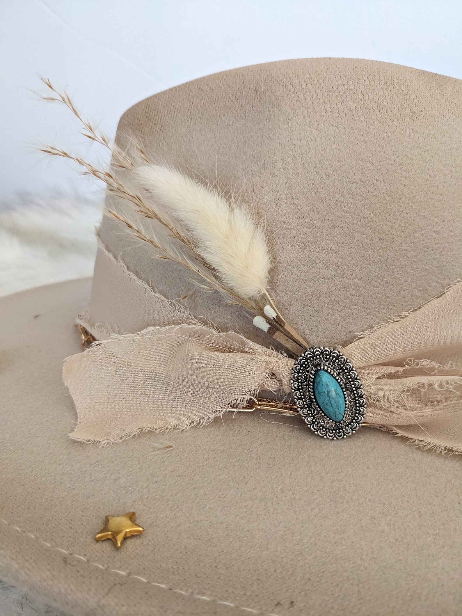 Cowboy Brooch Turquoise Stone Hat Pin! Update Your Favorite Western Hat ...