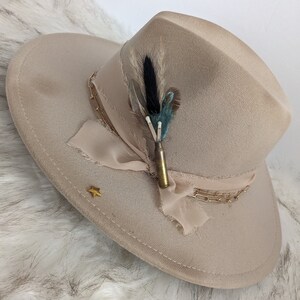 223 Casing Upcycled Feather Hat Clip . Hat Accessory/hat Pin/hat ...