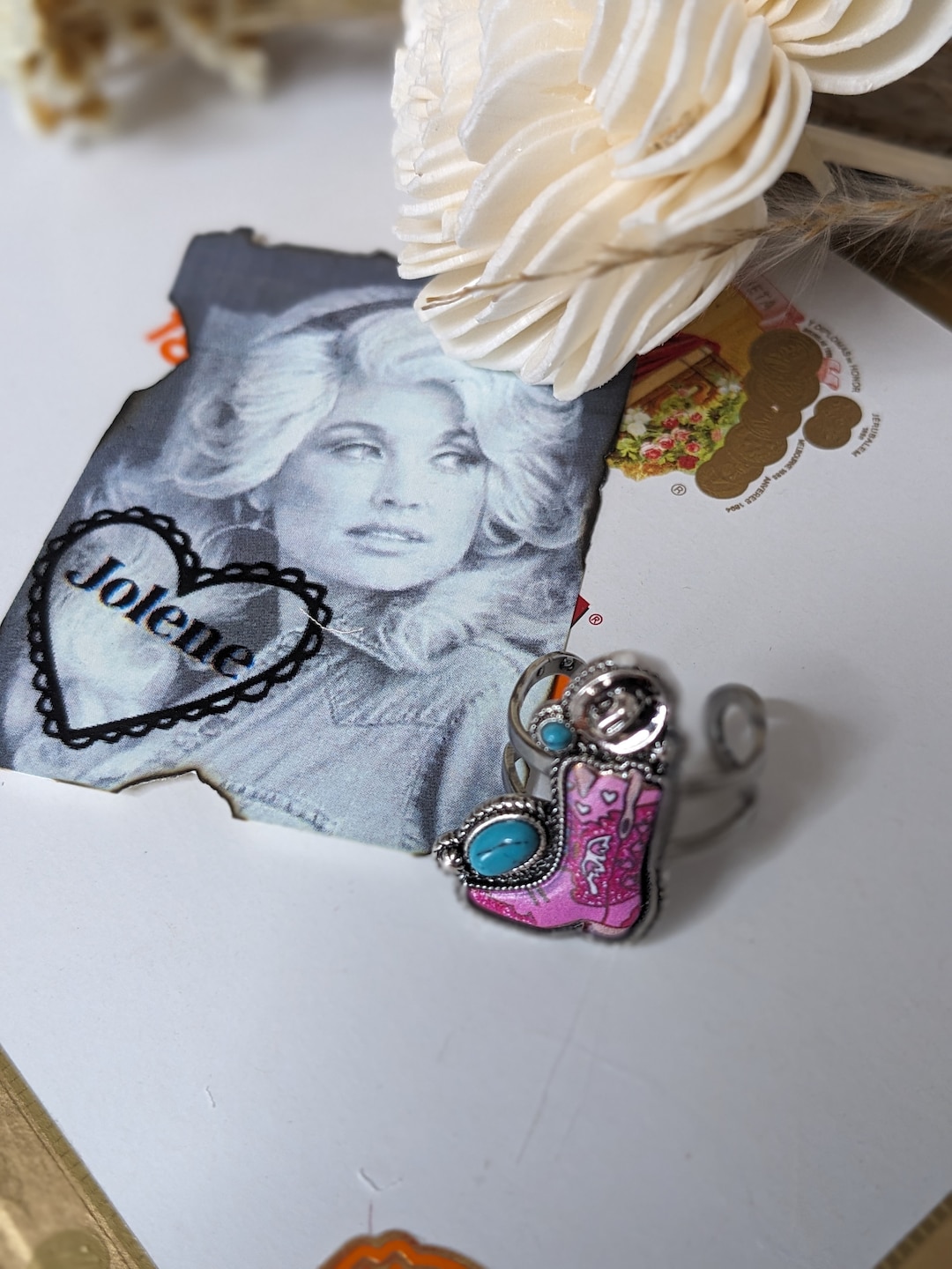 The Jolene Ring ! Western Boot Ring With Turquoise Stone Accents - Etsy