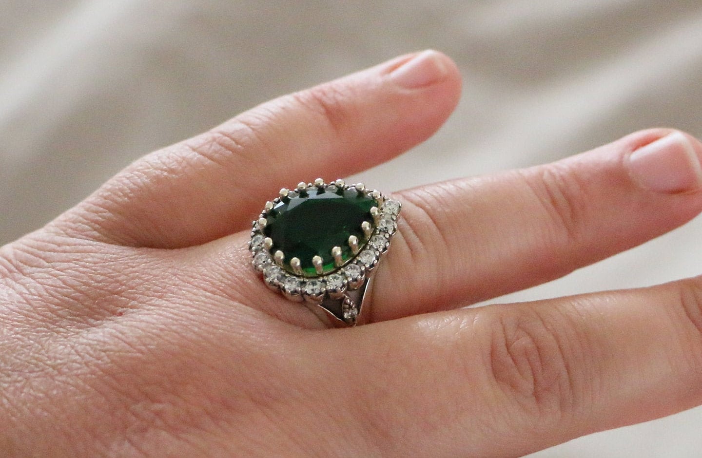 Hurrem Sultan Rings, Turkish Jewelry, 925 Sterling Silver With Green ...