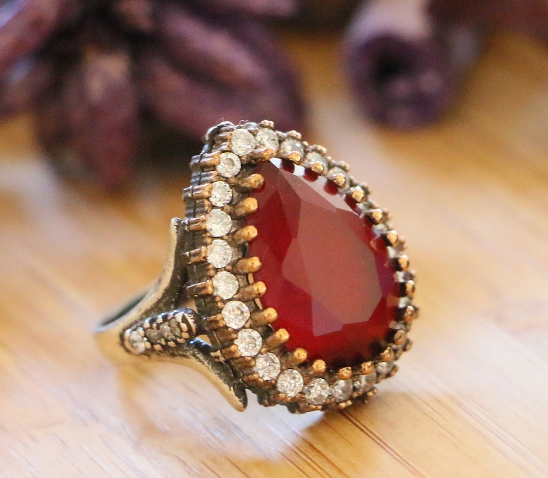 Hurrem Sultan, joyería turca, anillos de plata de ley 925, piedra de ...