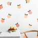 Peaches Wall Decals Hand Drawn Peach Decal Leaves Sticker - Etsy