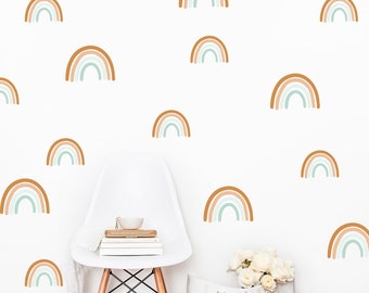 Personalized Boho Muted Rainbow Wall Decals H56 | Etsy
