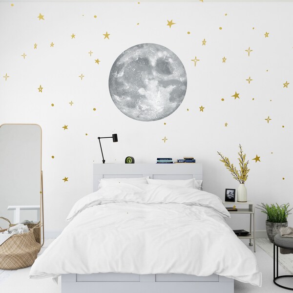 Moon Wall Decal - Etsy