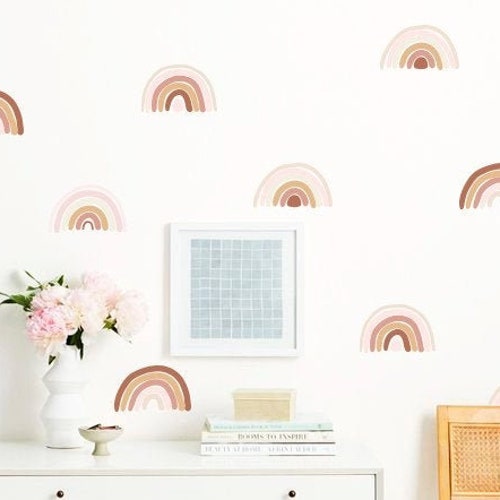 Personalized Boho Muted Rainbow Wall Decals H56 - Etsy