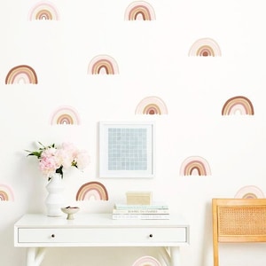 Boho Muted Rainbow Wall Decals H57 - Etsy
