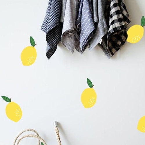 Lemon Wall Decals Lemon Sticker Hand Drawn Decal Kitchen - Etsy