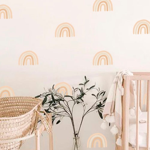 Muted Boho Rainbow Wall Decals Hand Drawn Rainbow Wall - Etsy