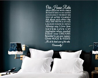 Family House Rules Wall Sticker - Etsy UK