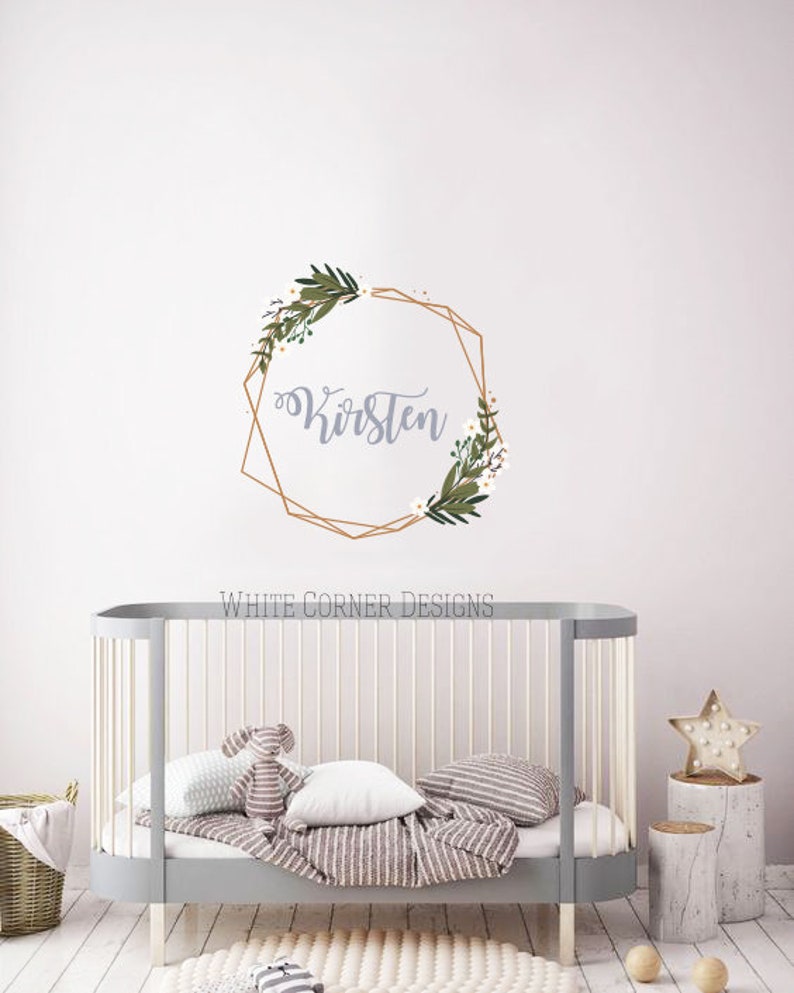 Custom Wall Decals/ Frame With Flowers Decals/ Flower Decals/ | Etsy