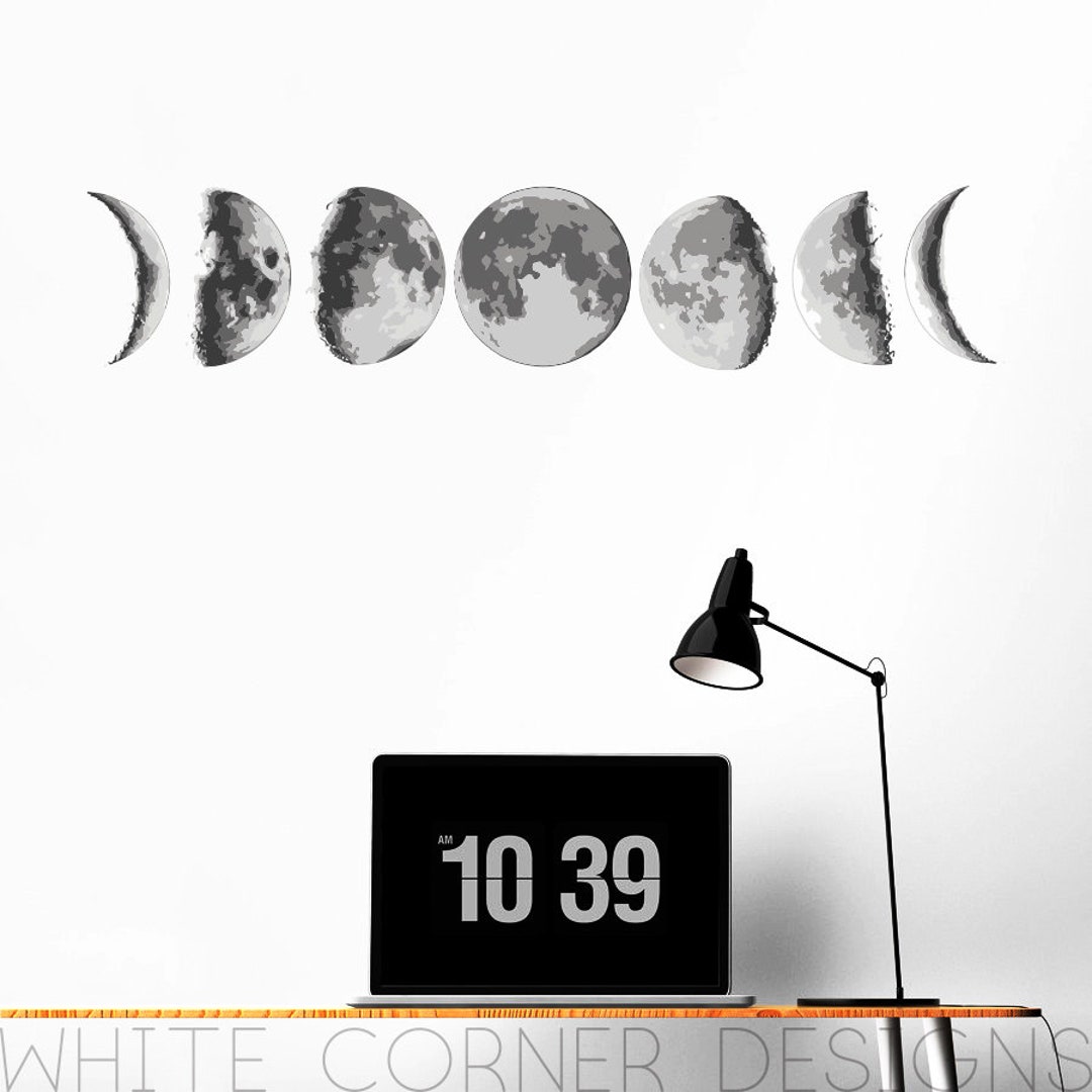 Moon Phases Wall Decal Moon Phases Decor, Multicolored Moon Phases ...