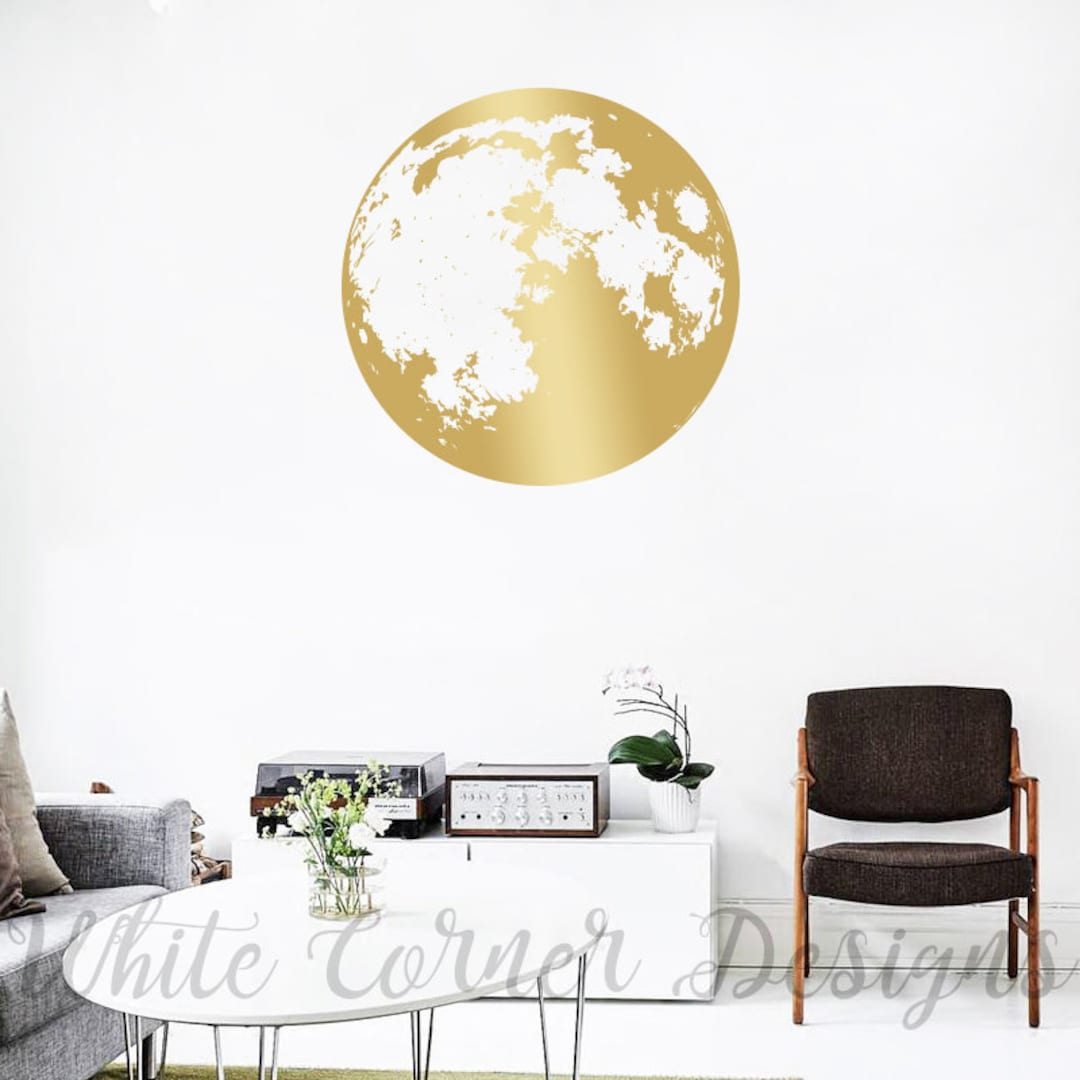 Moon Wall Decal Moon Phases Decor, Gold Moon Phases, Modern Decals ...