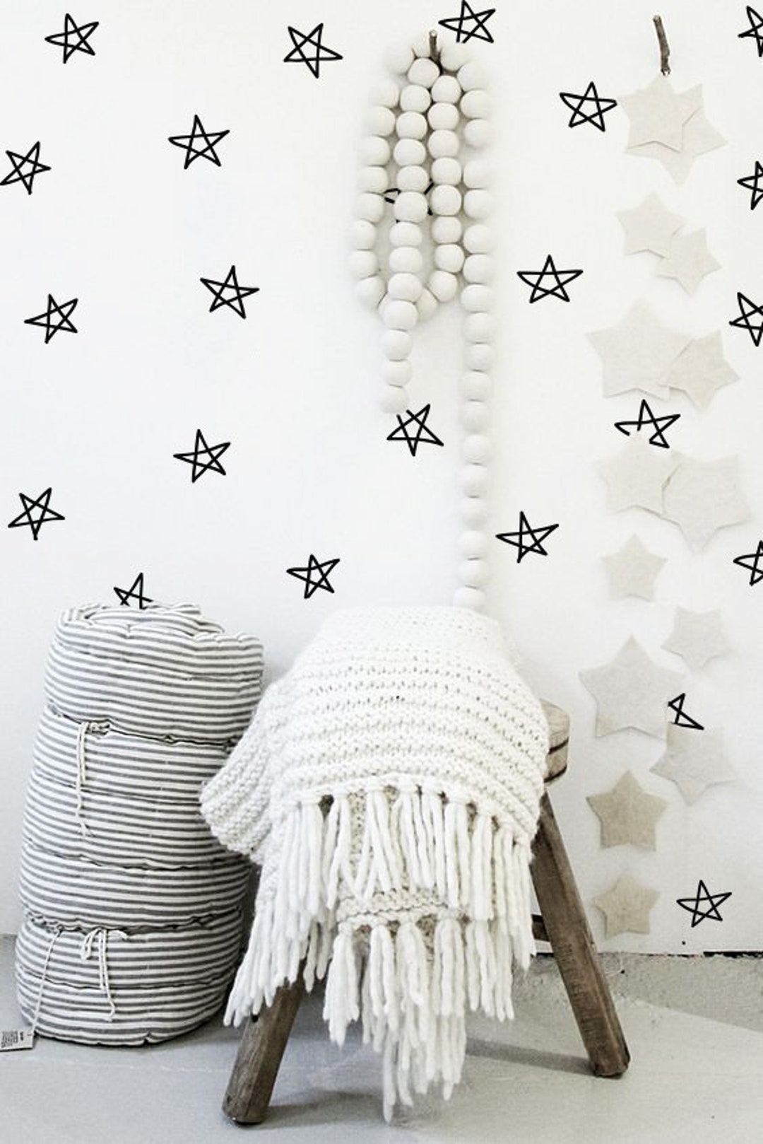 Star Wall Decals Hand Drawn Star Decals, Gold Star Decals, Nursery Wall ...