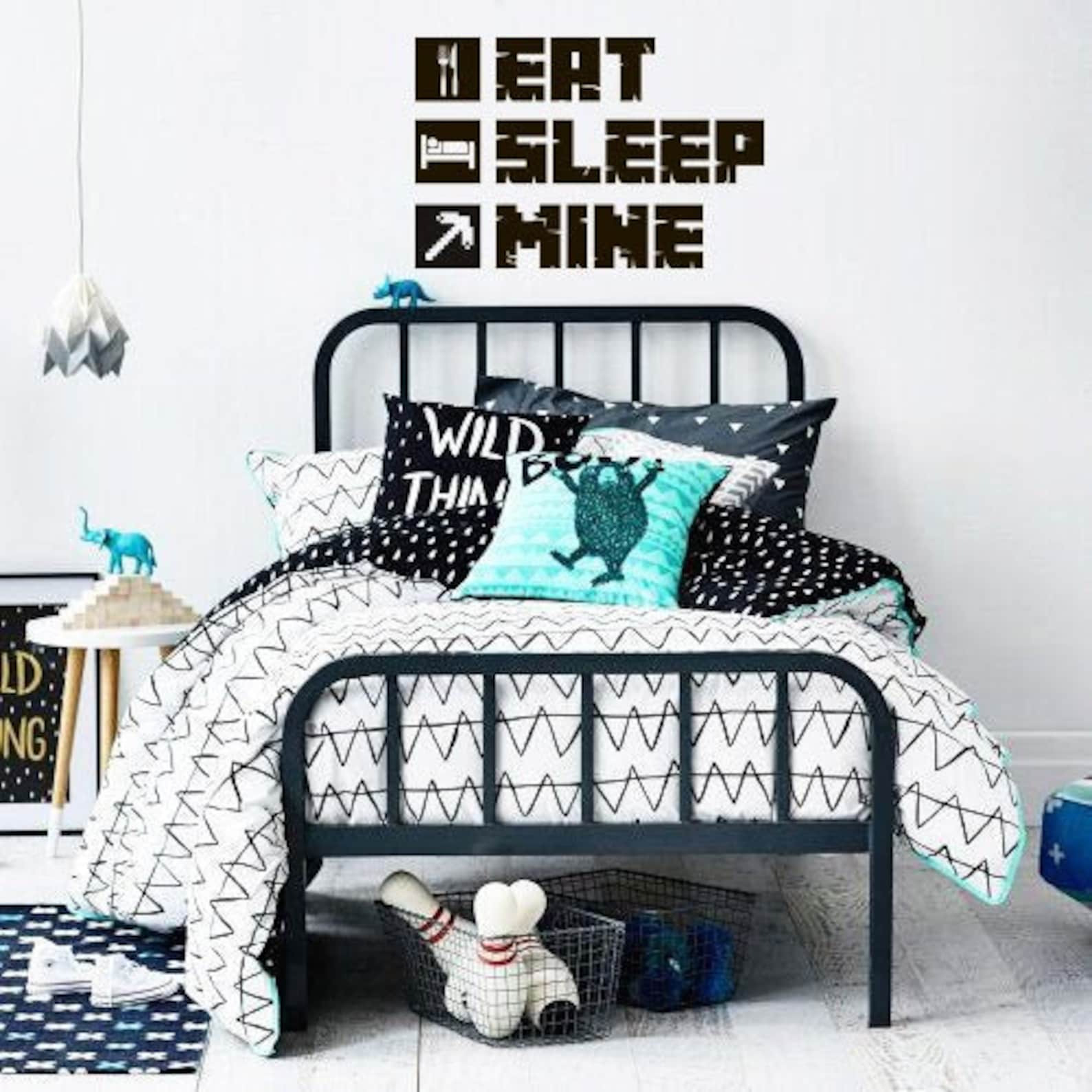 Eat Sleep Mine Decal Inspired Minecraft Personalized 3D - Etsy