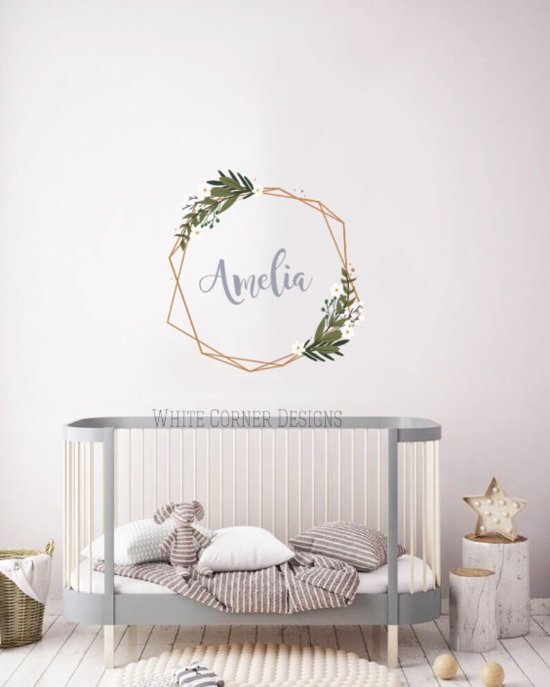 Custom Wall Decals/ Frame With Flowers Decals/ Flower Decals/ - Etsy
