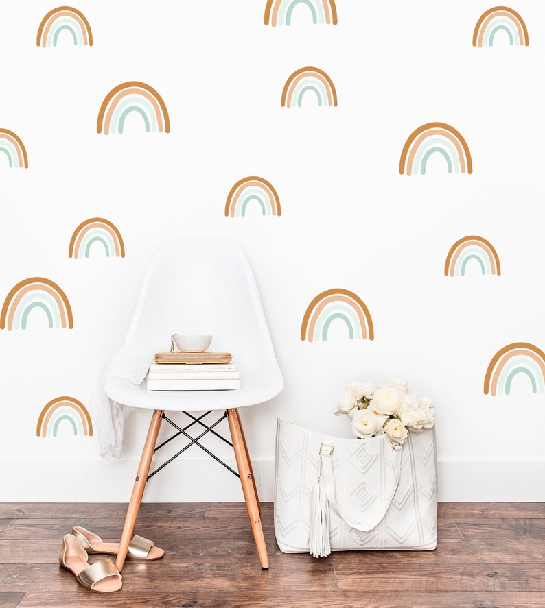Custom Boho Muted Rainbow Wall Decals H59 | Etsy