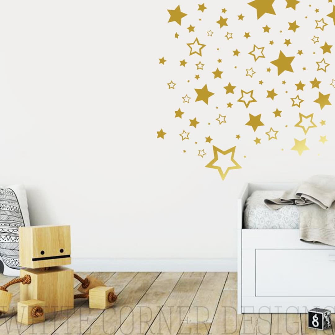 70 Star Wall Decals Gold Star Decals Nursery Wall Decals - Etsy