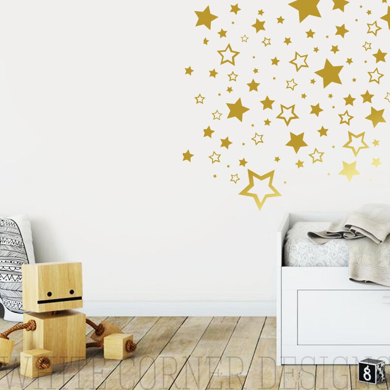 70 Star Wall Decals Gold Star Decals Nursery Wall Decals - Etsy