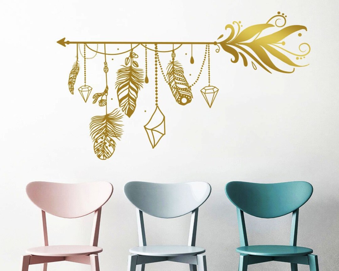 Boho Tribal Arrow Wall Decal Feather Wall Decal Diamond - Etsy