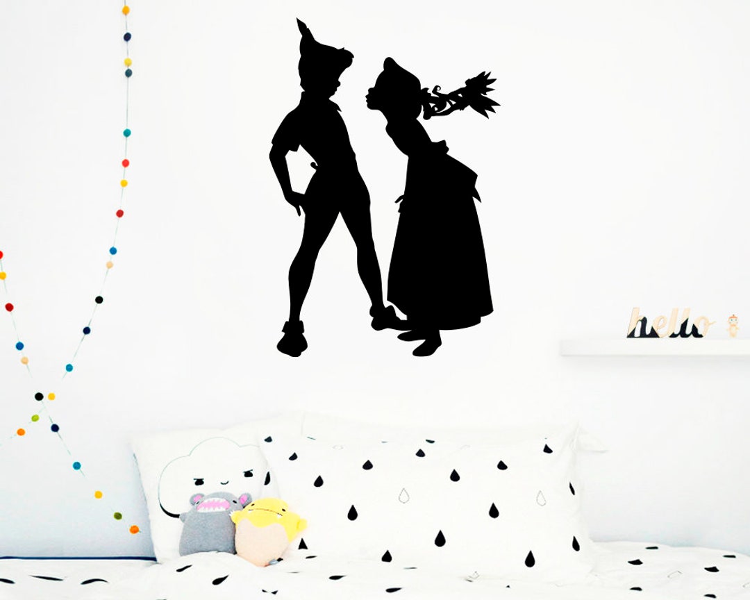 Peter Pan and Wendy Wall Decal, Peter Pan Shadow Wall Decal, Wendy Wall ...