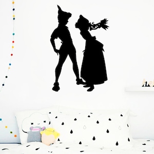 Peter Pan and Wendy Wall Decal, Peter Pan Shadow Wall Decal, Wendy Wall ...