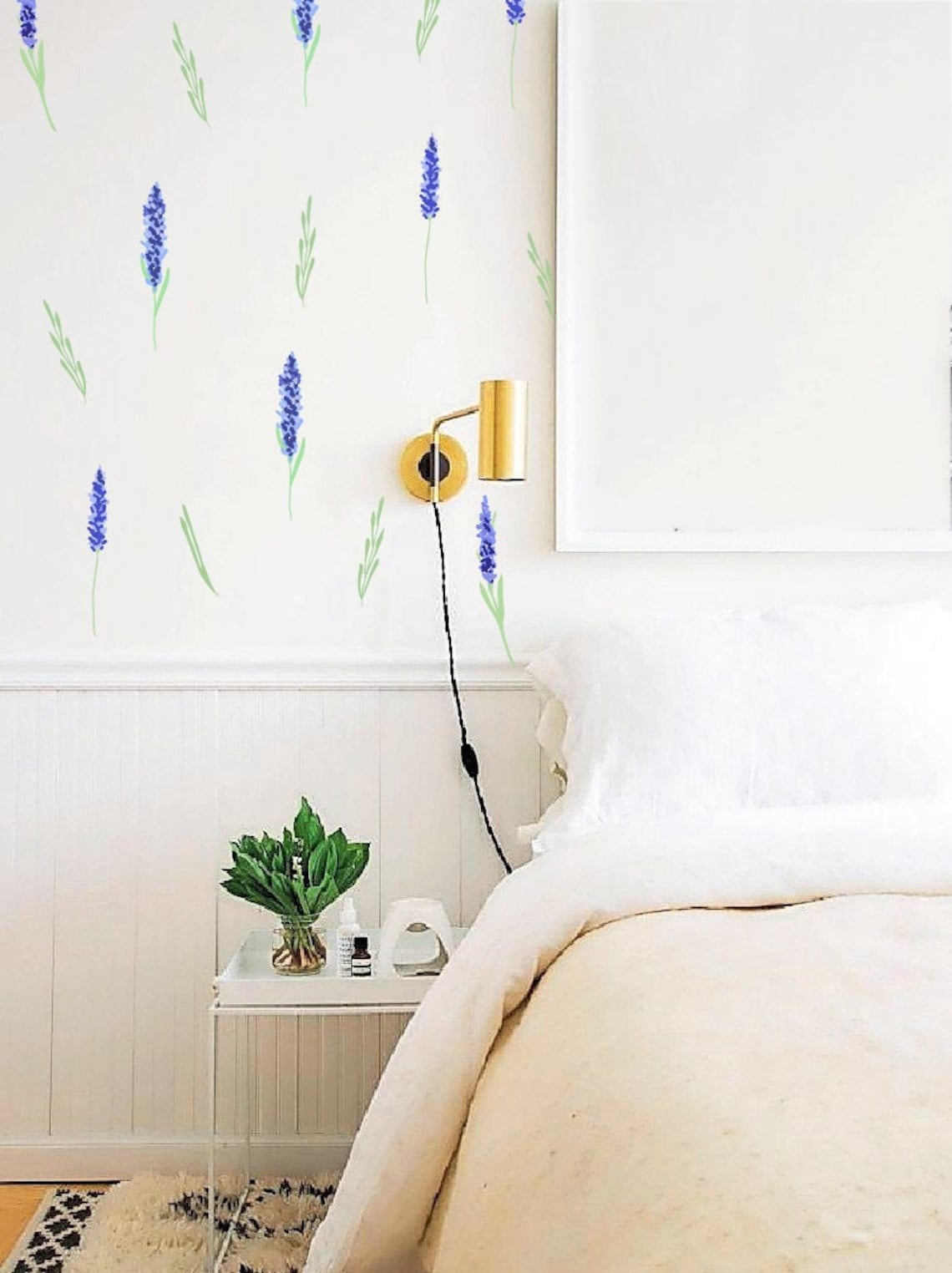 Lavender Wall Decal Wild Flowers Decal Vintage Flower | Etsy