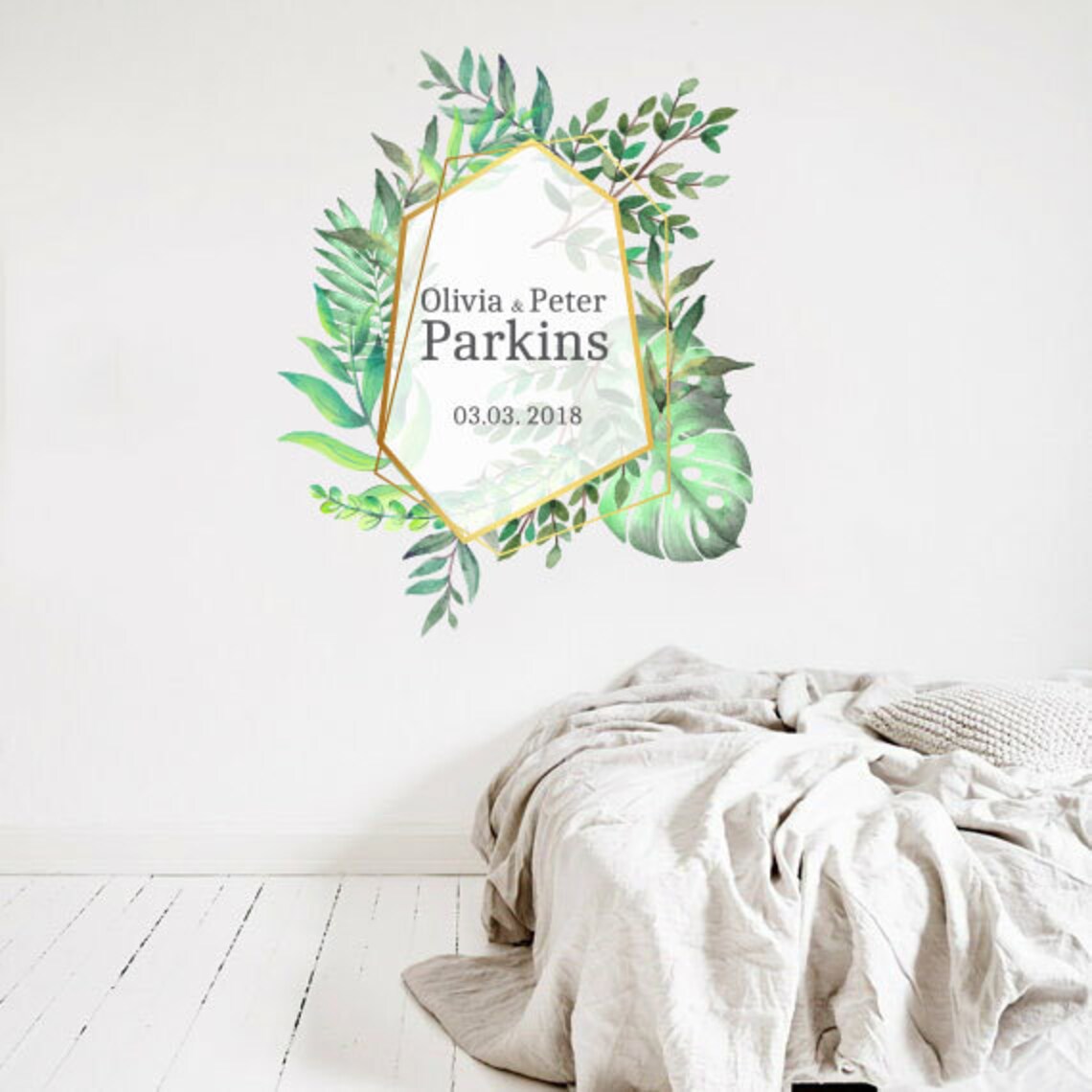 Custom Name Wall Decals/ Frame with Flowers Decals/ Flower | Etsy