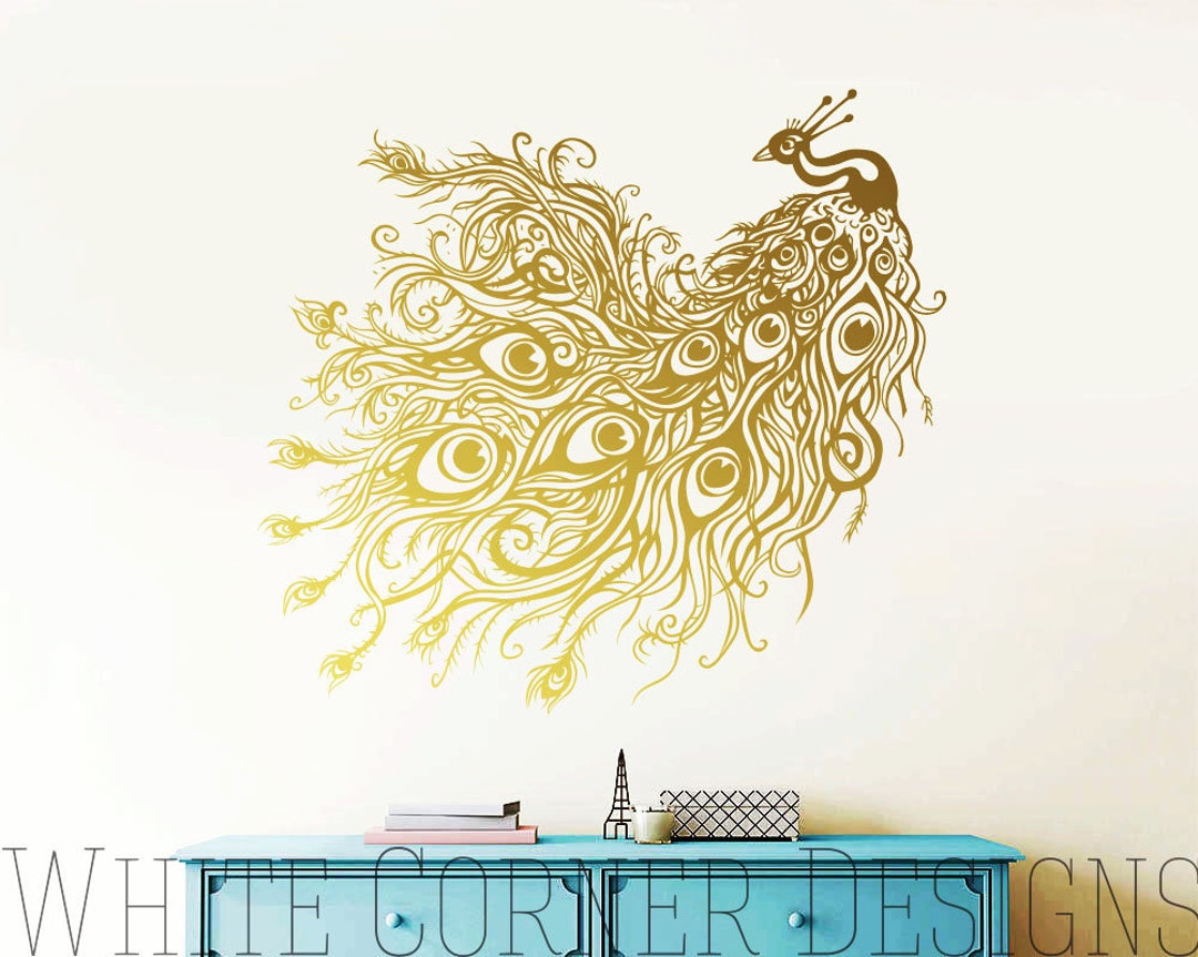 Peacock Wall Decals Peacock Decor, Wall Decor, Wall Decals, Gift for ...