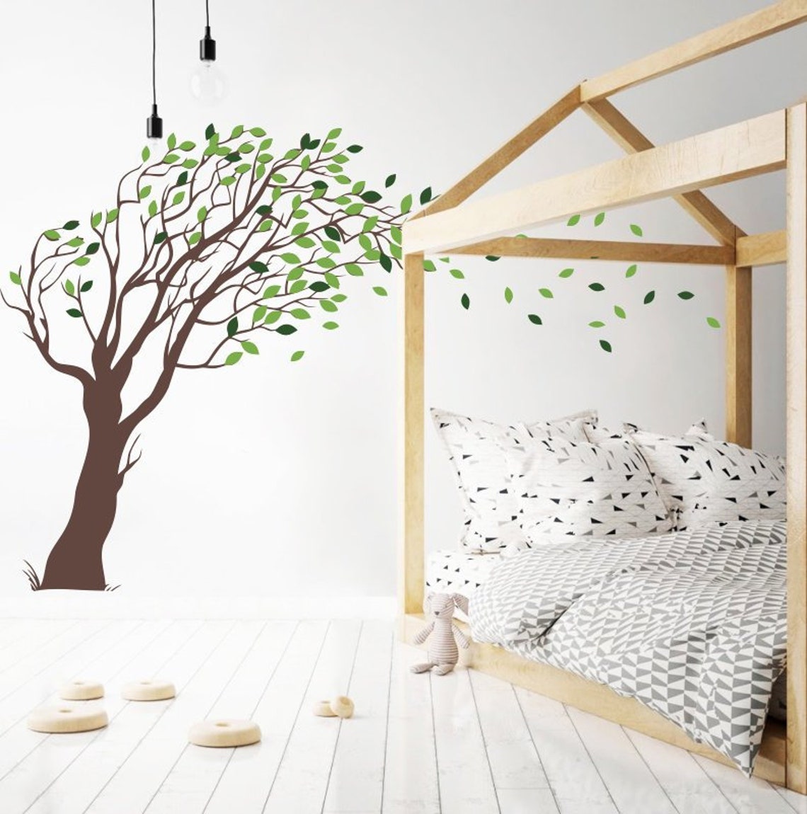 3 Color Tree Forest Wall Decals Tree Wall Decals Forest | Etsy