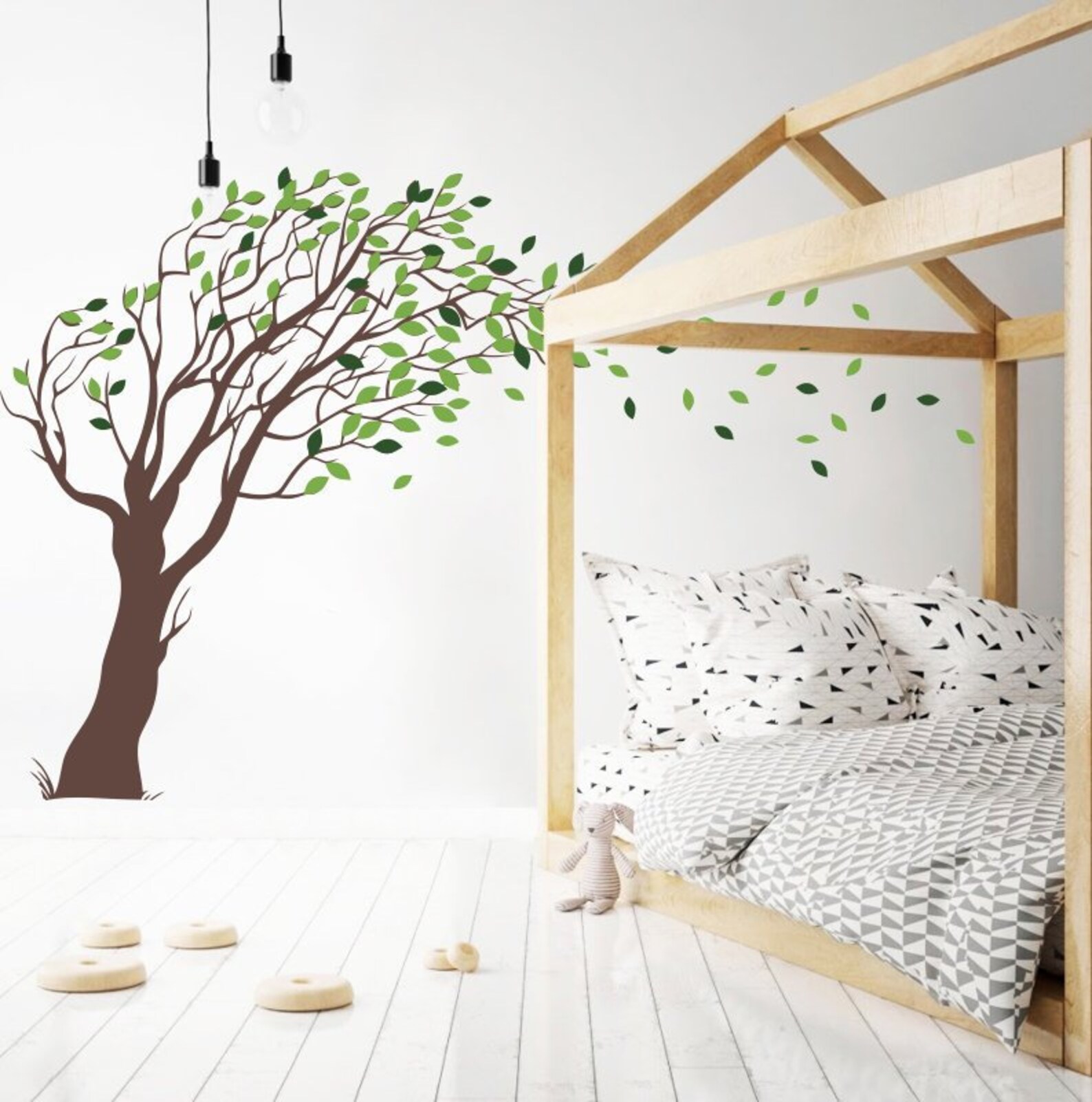 3 Color Tree Forest Wall Decals Tree Wall Decals Forest | Etsy