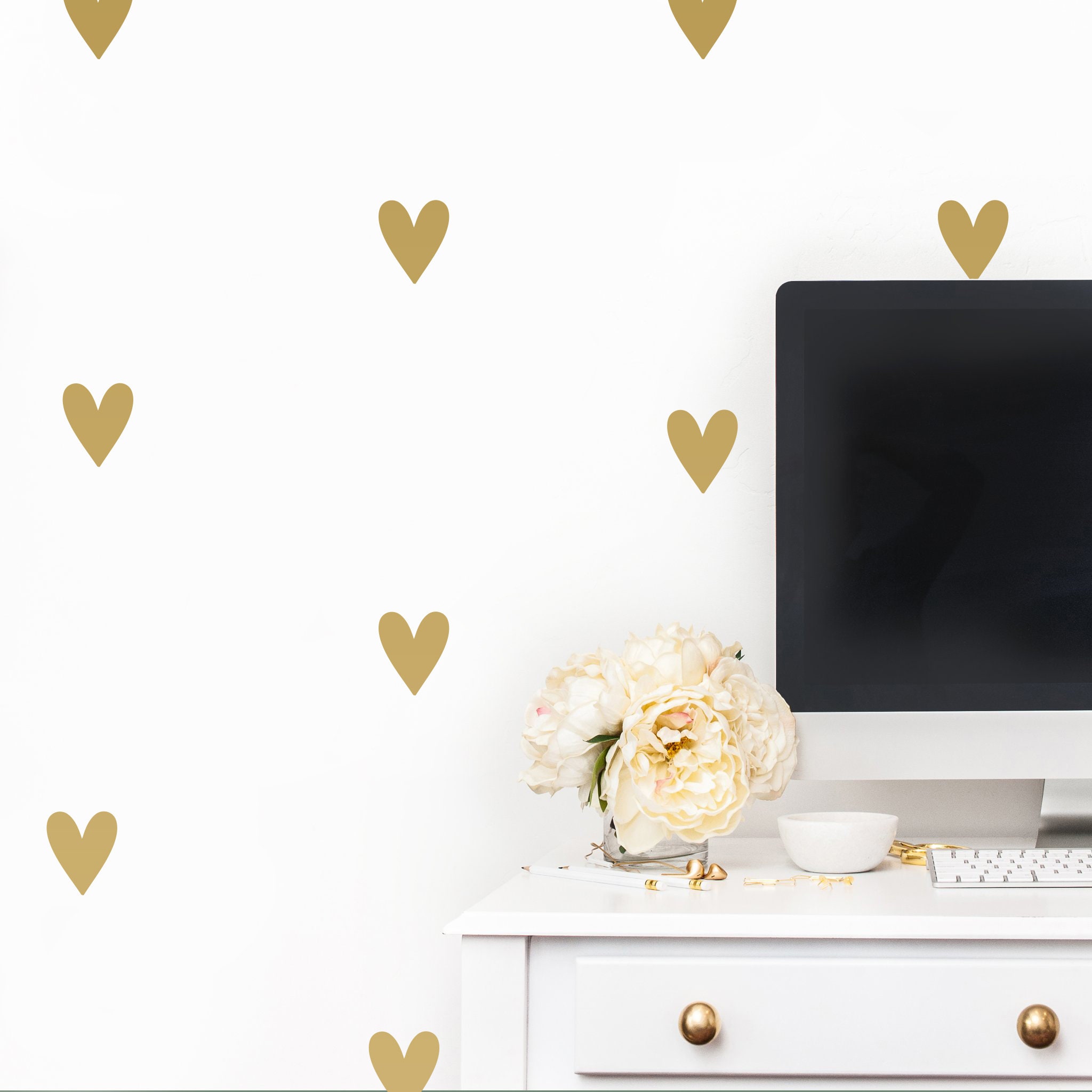 Heart Wall Decals Cute Hand Drawn Heart Wall Decals Nursery | Etsy