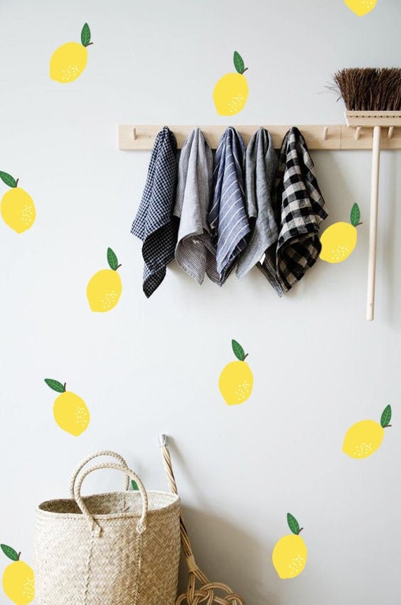 Home & Living Lemon Wall Decals Citrus Sticker Modern Decals Flower ...