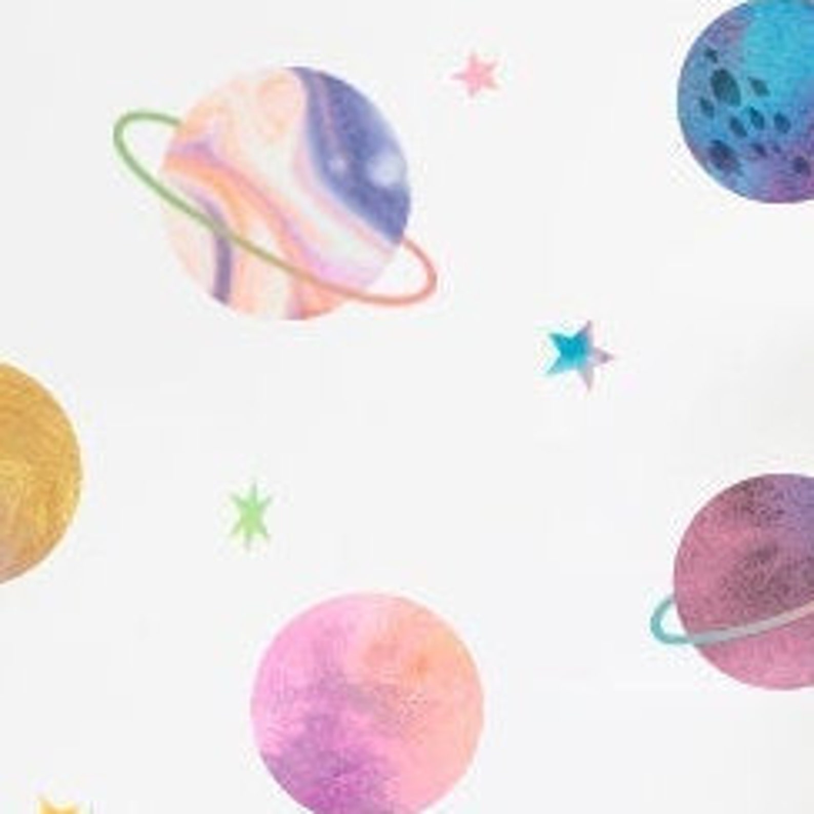 Planets Wall Decal Watercolor Solar System Nursery Decals - Etsy
