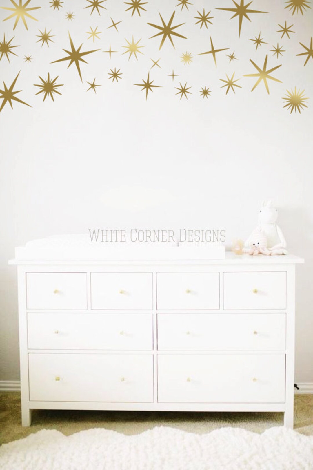 Sparkle Wall Decals Gold Star Decals Nursery Wall Decals - Etsy