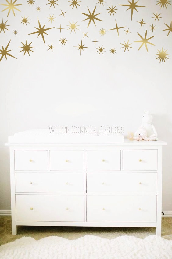 Sparkle Wall Decals Gold Star Decals Nursery Wall Decals - Etsy