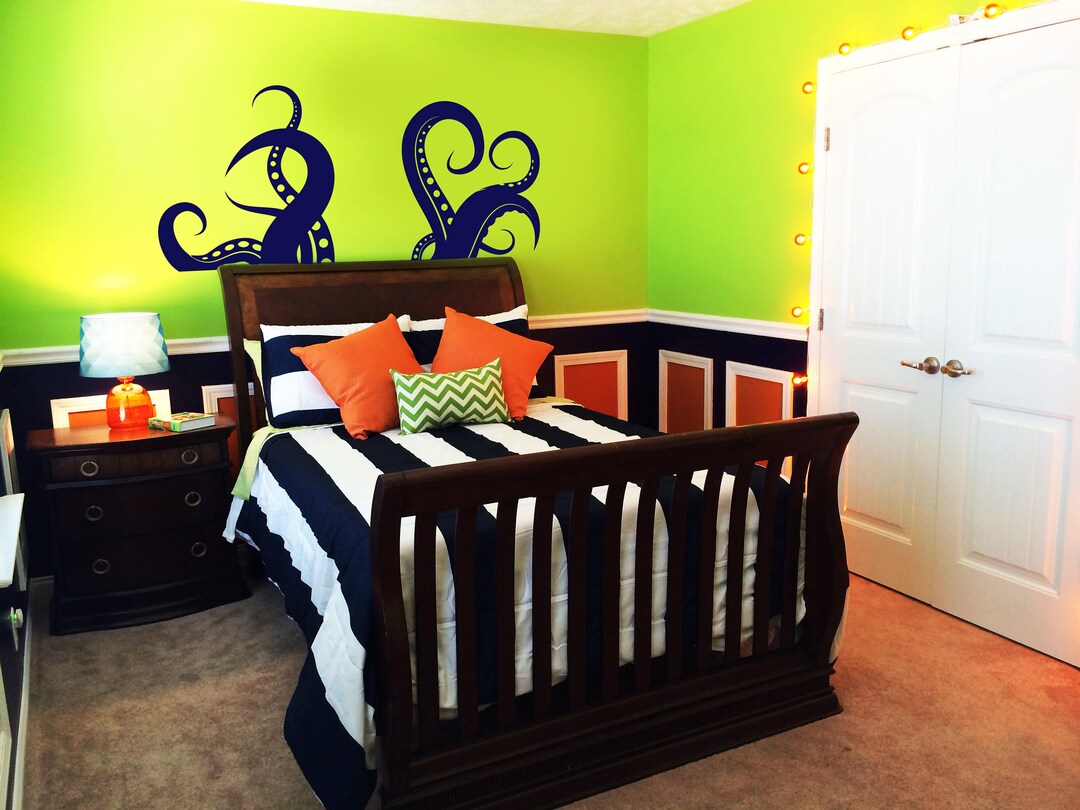 Octopus Tentacle Kraken Boys Sailor Boat Kids Nursery Children Wall ...