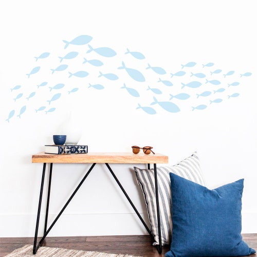LARGE School of Simple Fish Wall Decal Custom Vinyl Art - Etsy