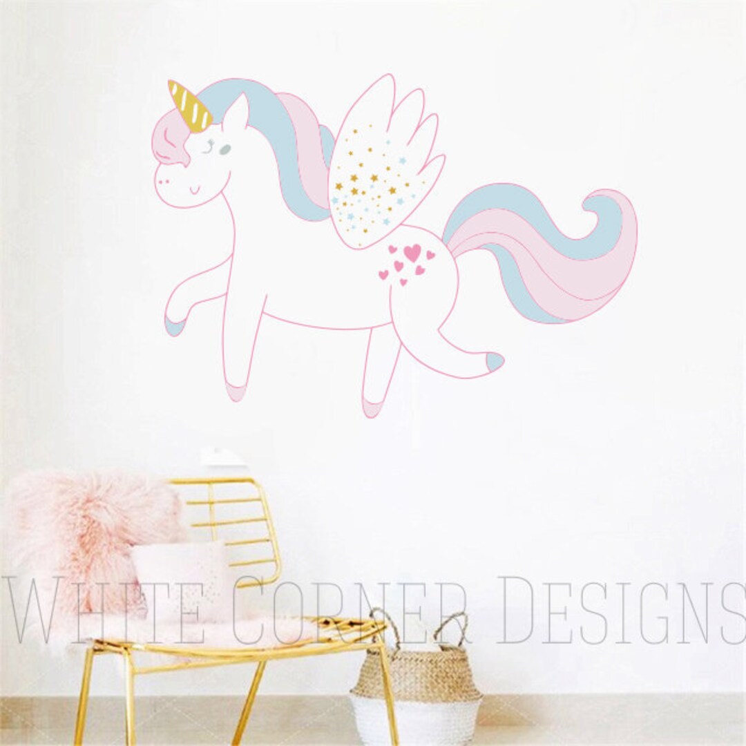 Unicorn Wall Decal Vinyl Wall Decal, Unicorn Decal, Kids Wall Decal ...