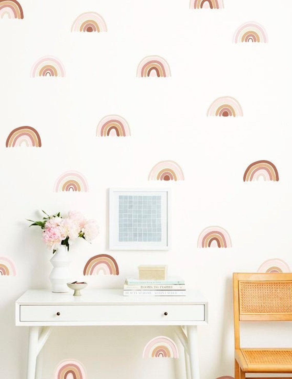 Boho Muted Rainbow Wall Decals H57 - Etsy