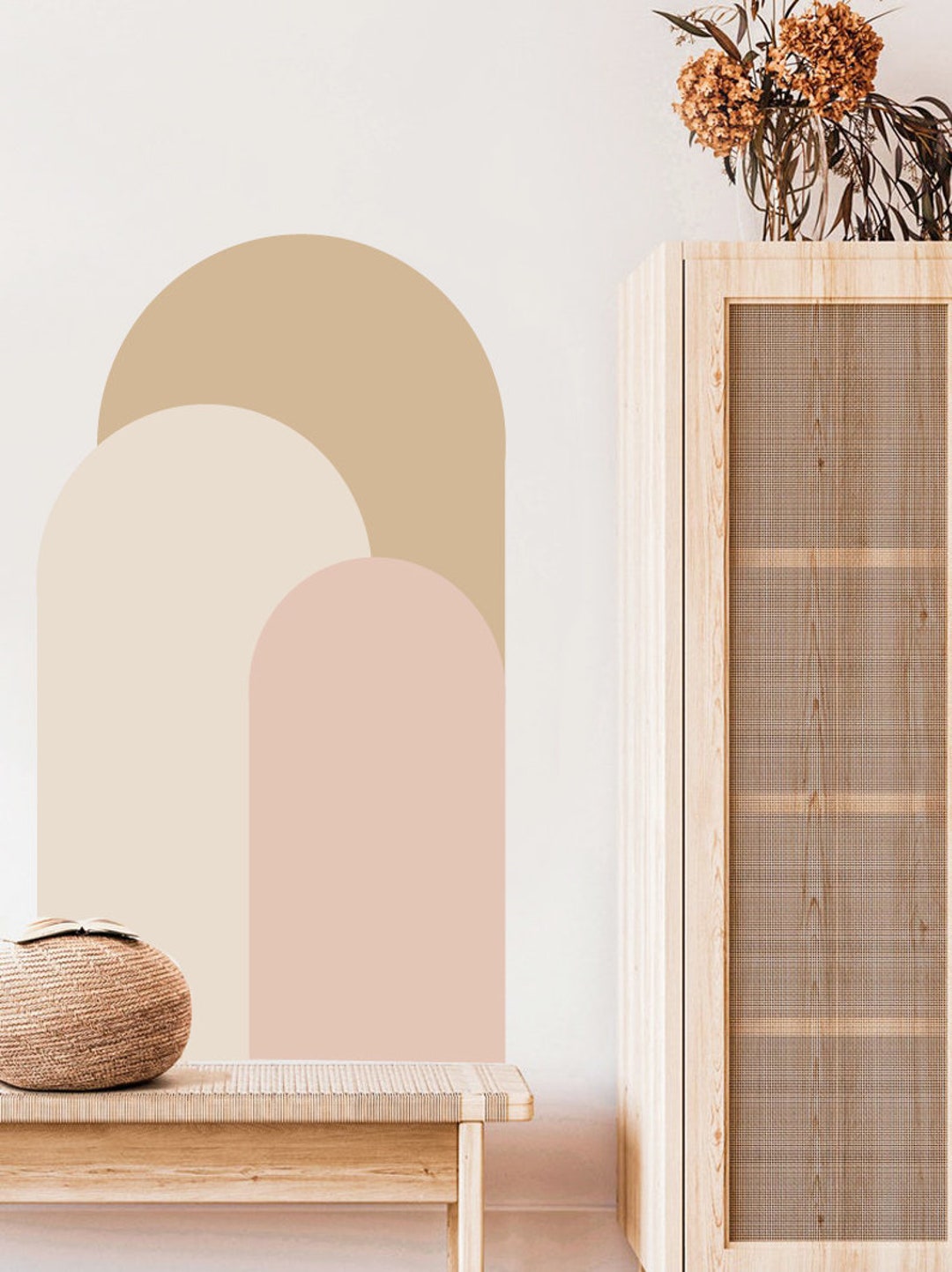 Décalcomanies murales Boho Colorblock Art mural du milieu du - Etsy France