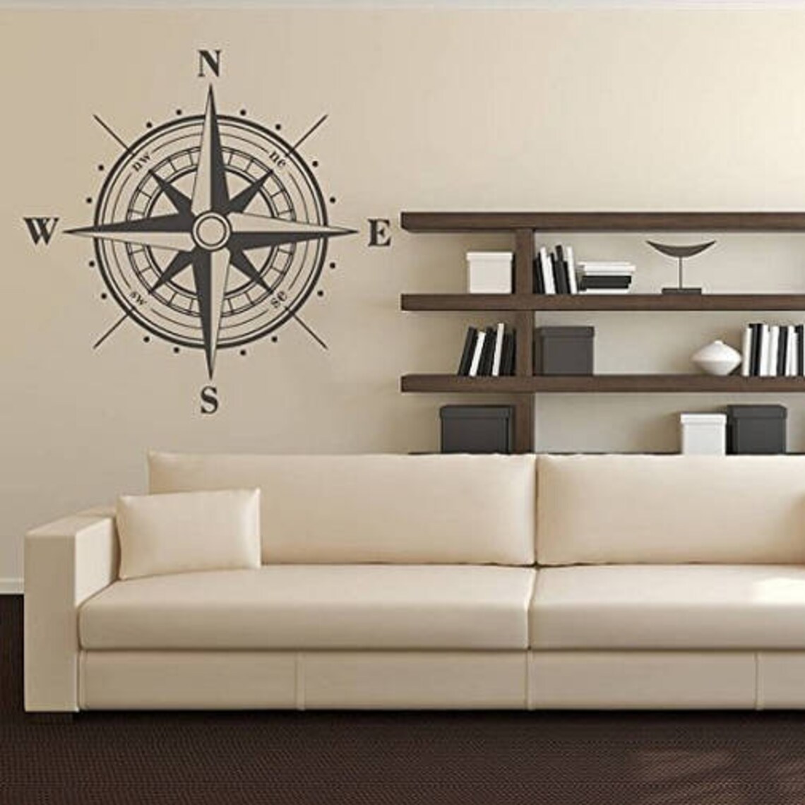 Compass Wall Decal / Compass Rose Wall Decal / Compass Sticker | Etsy