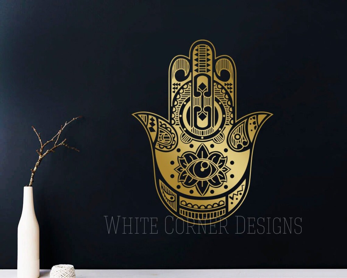 Hamsa Hand Wall Decals Yoga Wall Decal Mandala Decals | Etsy