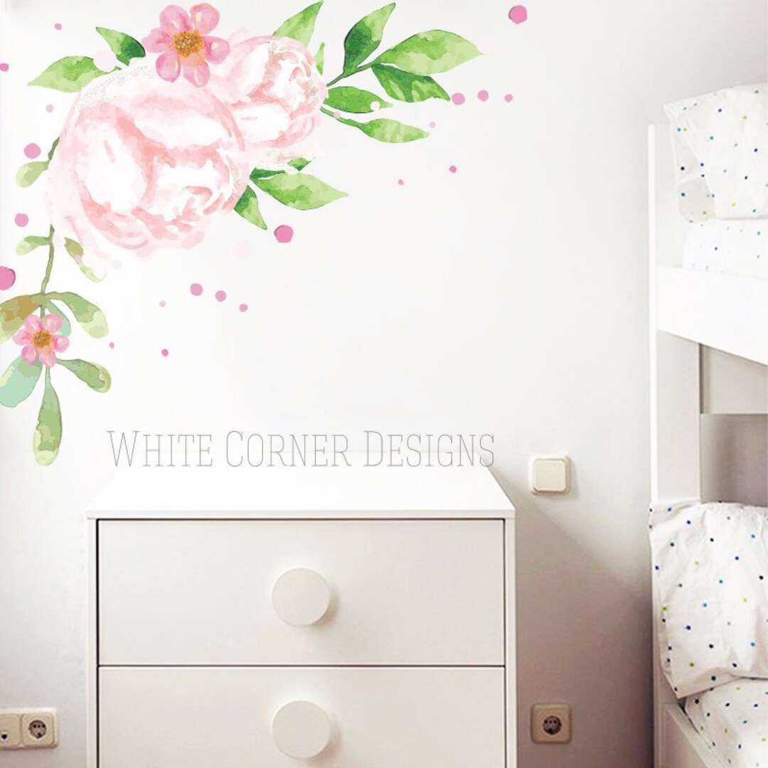 Watercolor Peony Wall Decals/ Peonies Decals/ Flower Decals/ - Etsy